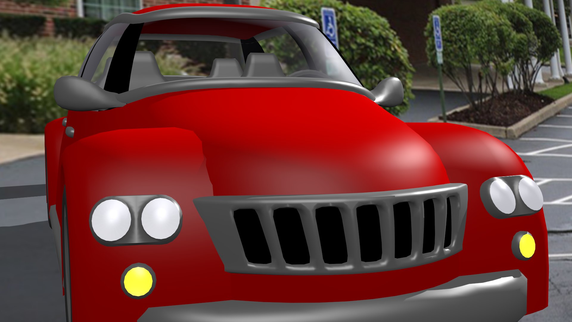 3D Popo Red Car - TurboSquid 1572297