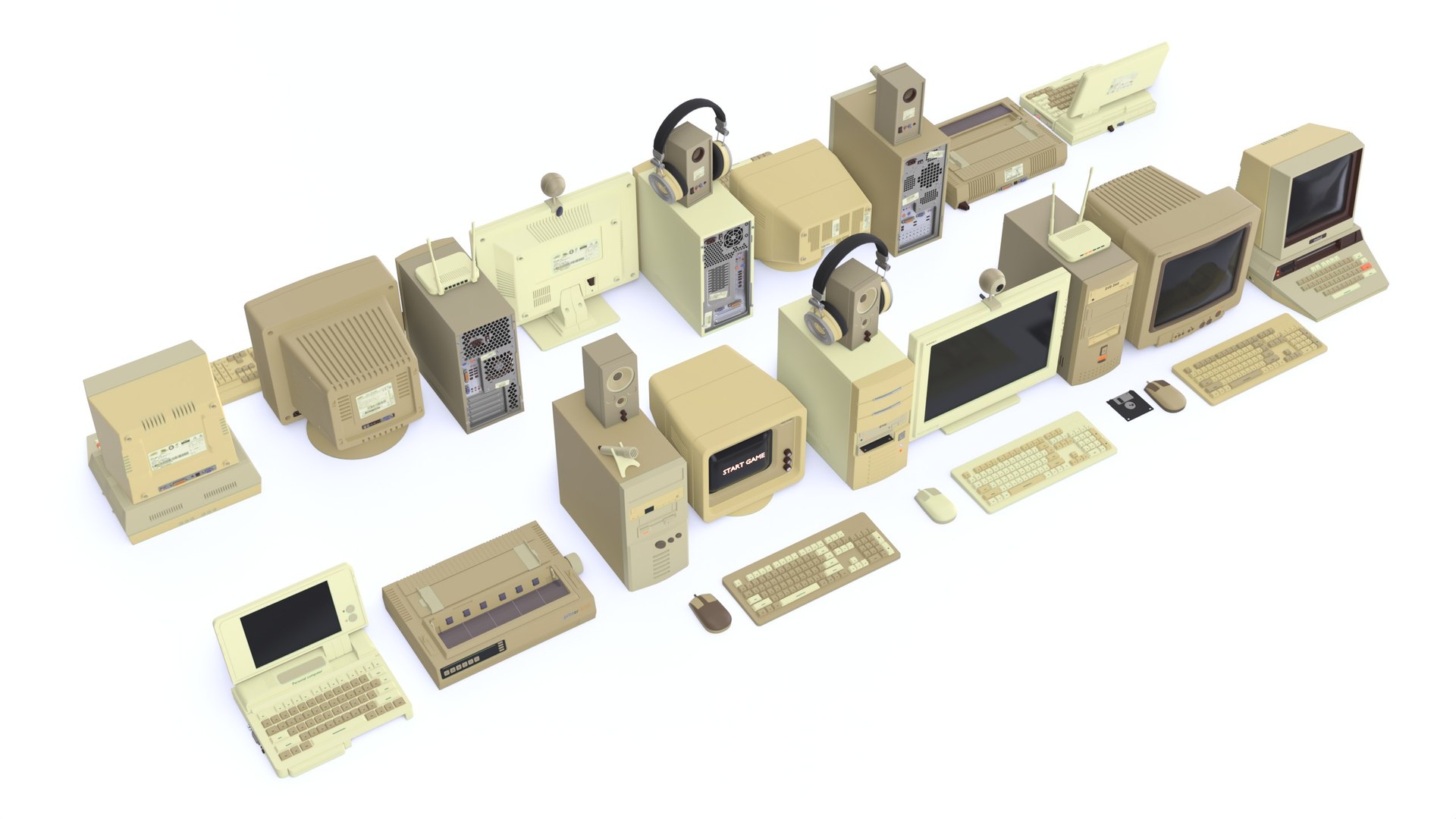 Retro Computers 3D Model - TurboSquid 2182639