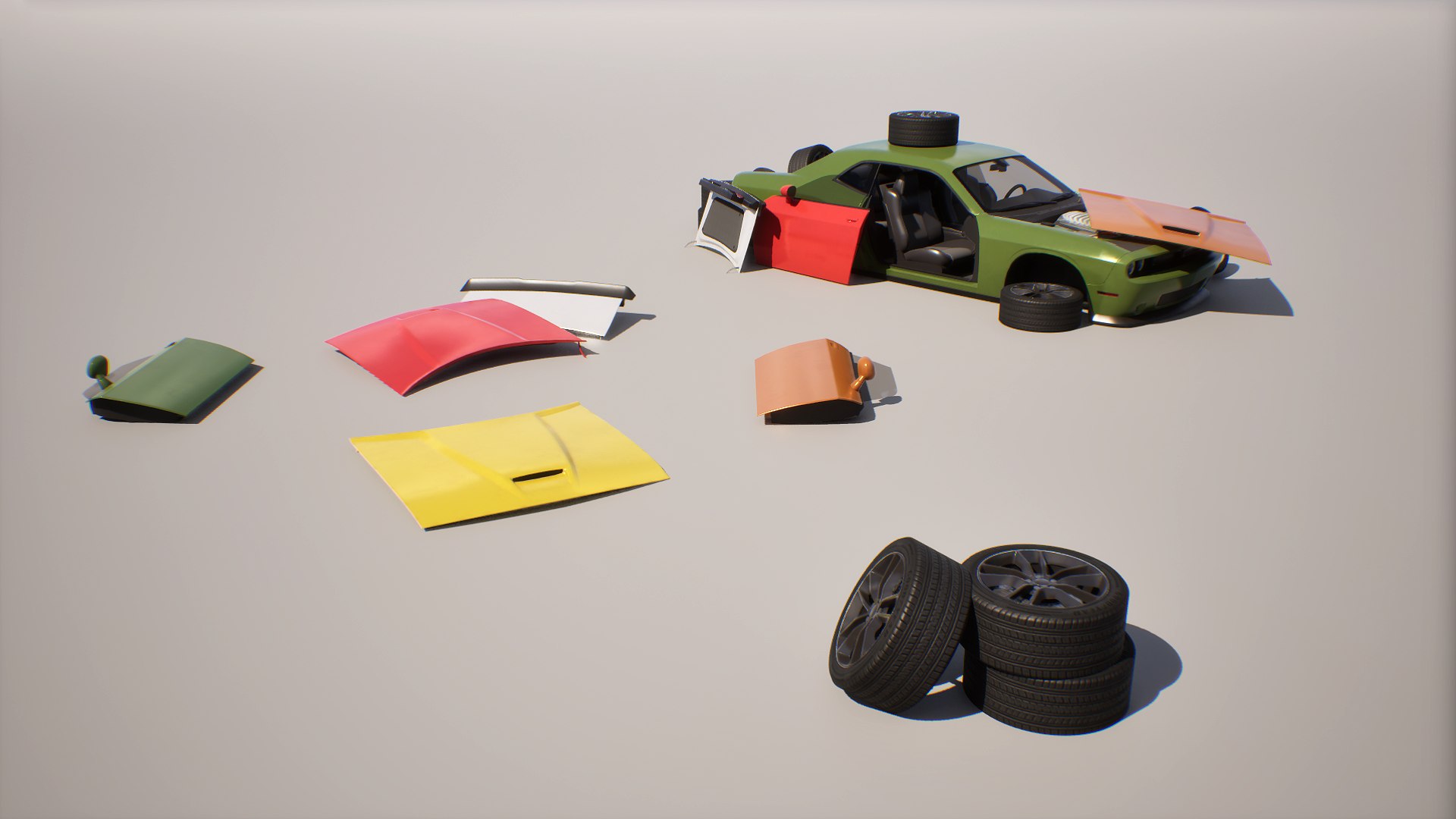 3D Muscle Car 2 - Game Ready Vehicle - TurboSquid 2399945