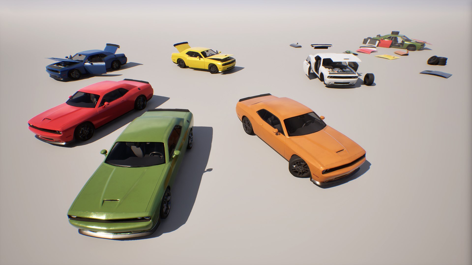 3D Muscle Car 2 - Game Ready Vehicle - TurboSquid 2399945