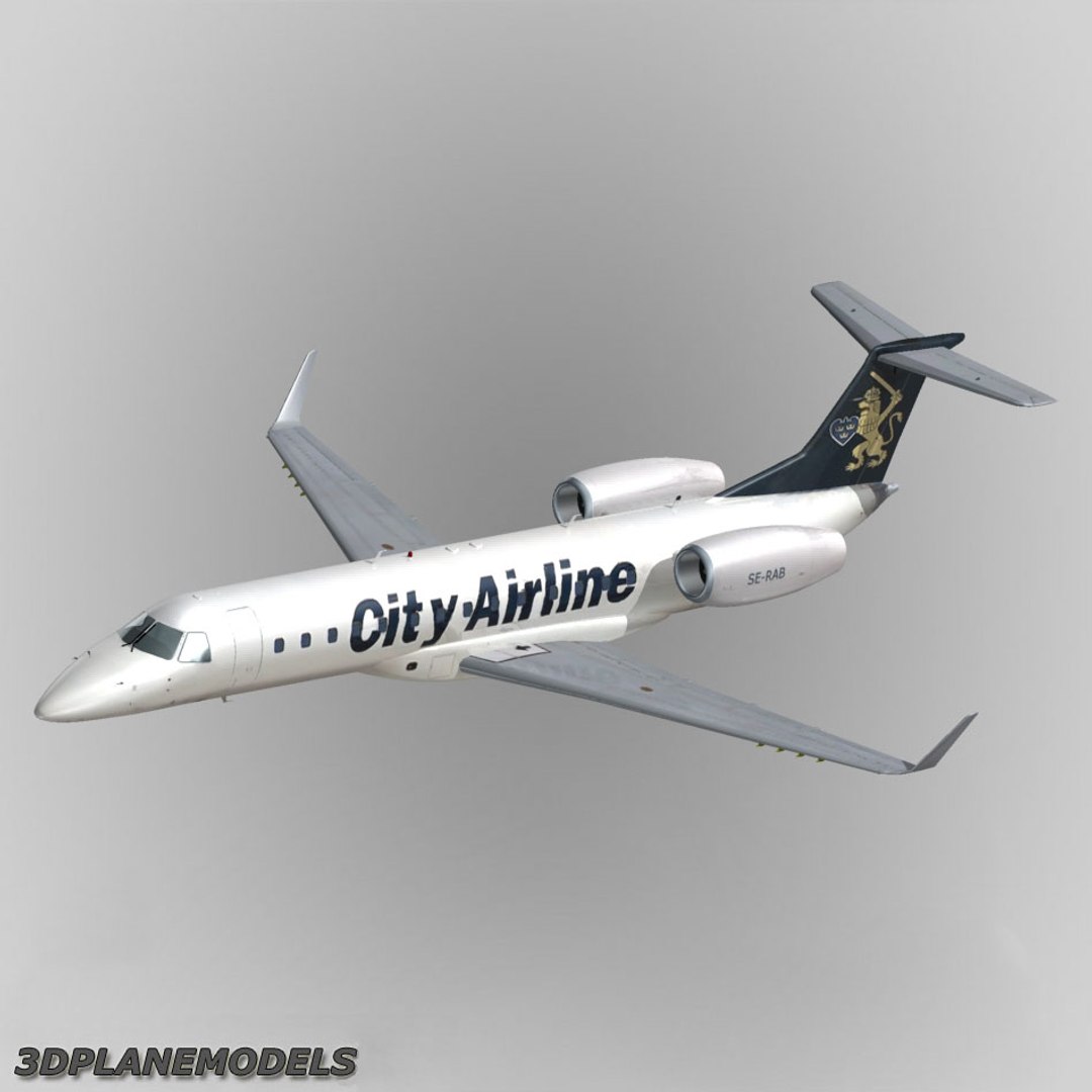 3ds Max Embraer Erj-135 Regional Jet