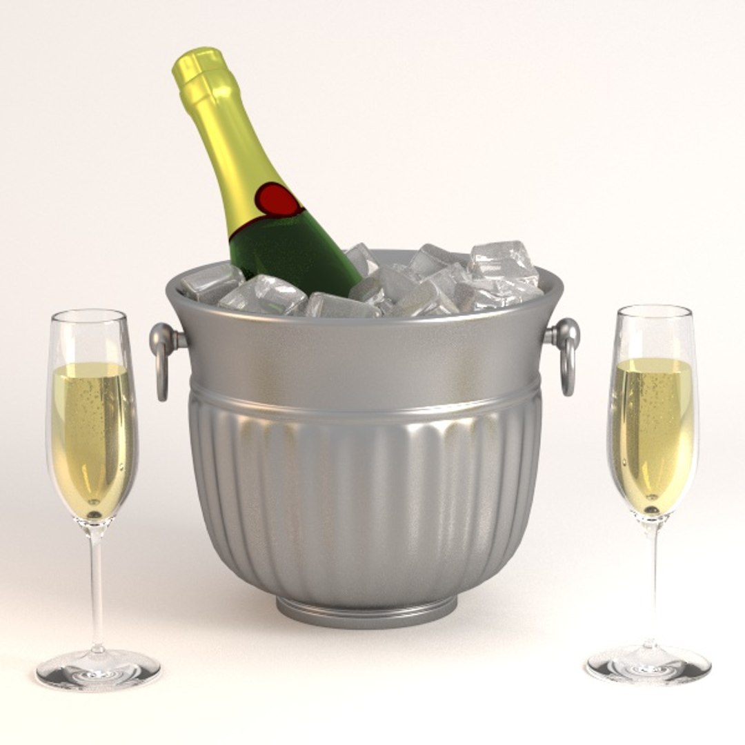 3d Model Champagne Set