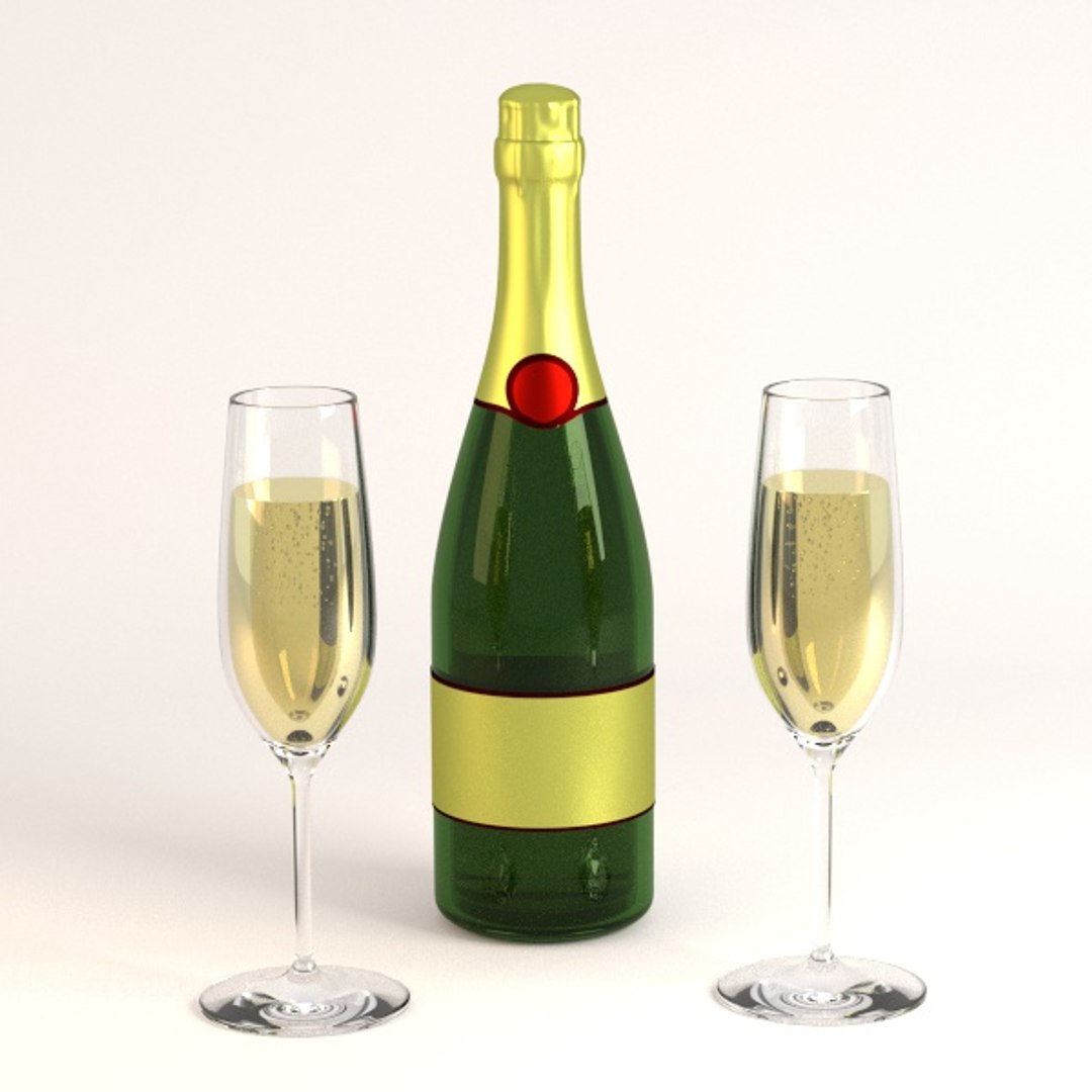 3d Model Champagne Set