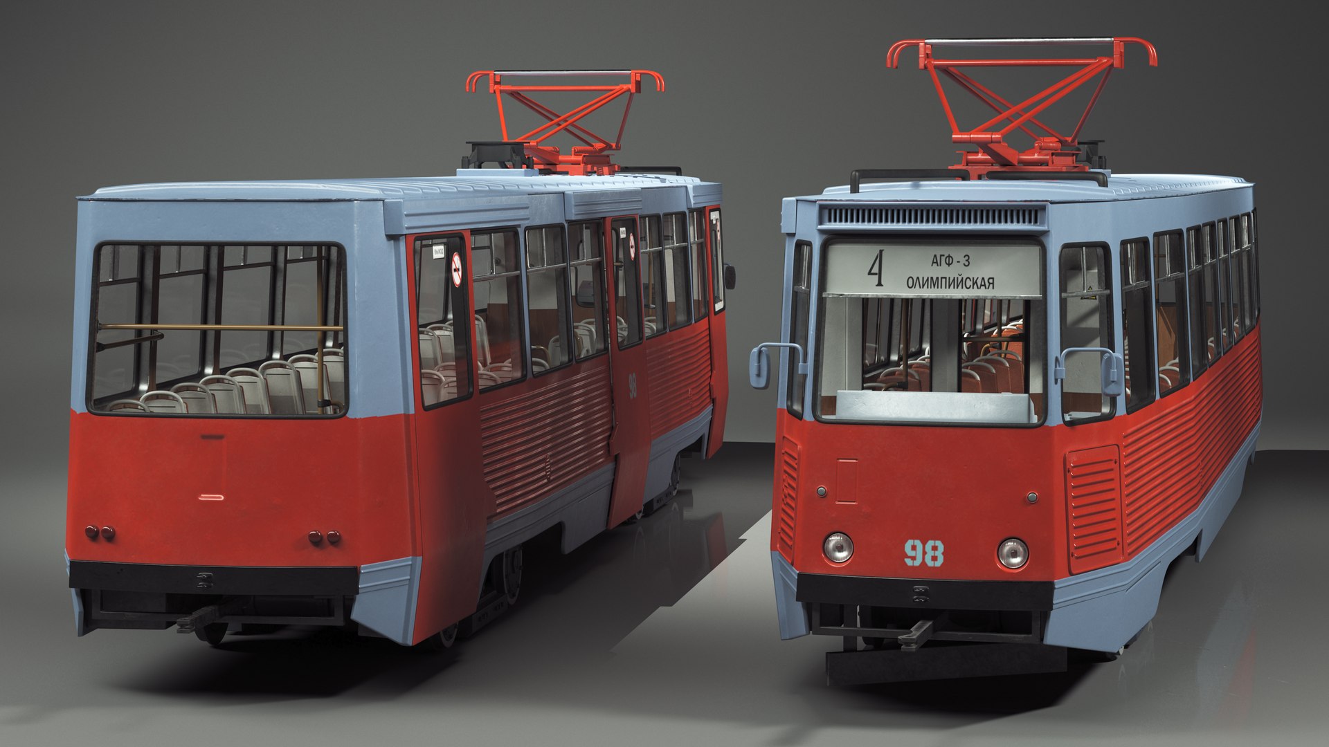 3D model Soviet Tram KTM-5 New - TurboSquid 2133301