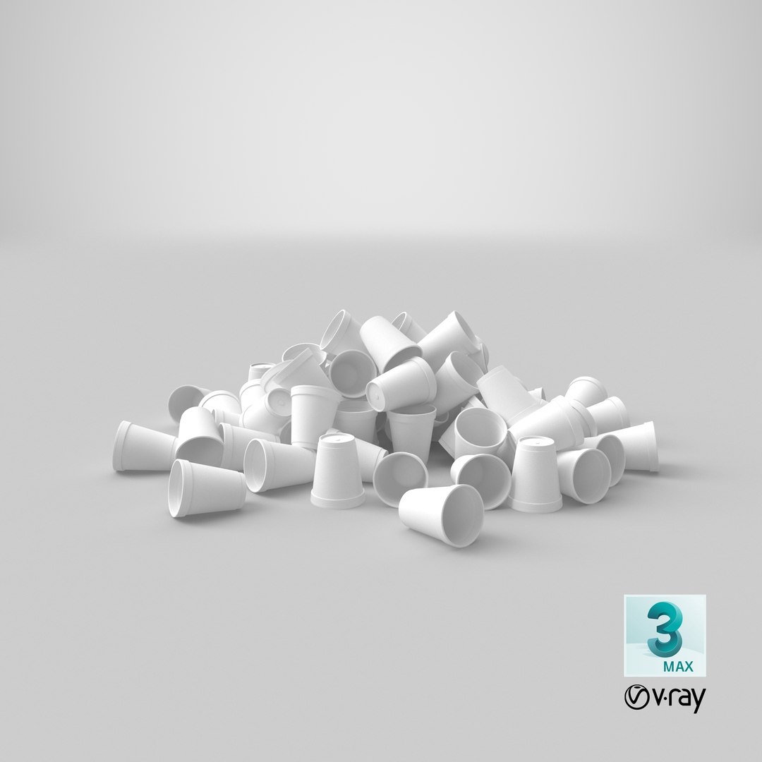 Realistic styrofoam cup pile 3D model - TurboSquid 1481676