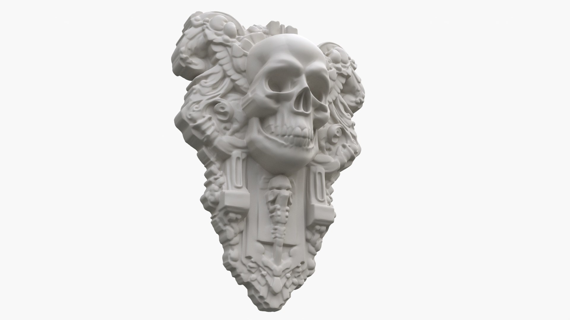 Baroque Skull Carving 4 3D model - TurboSquid 2183398