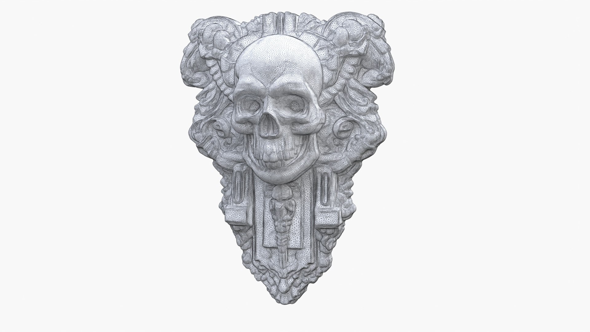 Baroque Skull Carving 4 3D model - TurboSquid 2183398