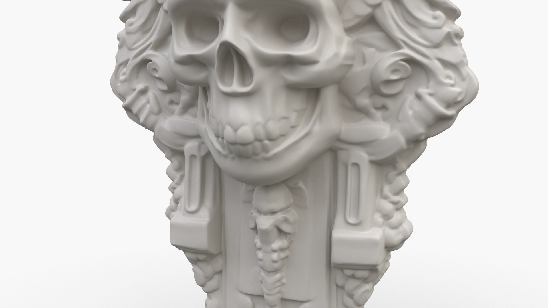 Baroque Skull Carving 4 3D model - TurboSquid 2183398