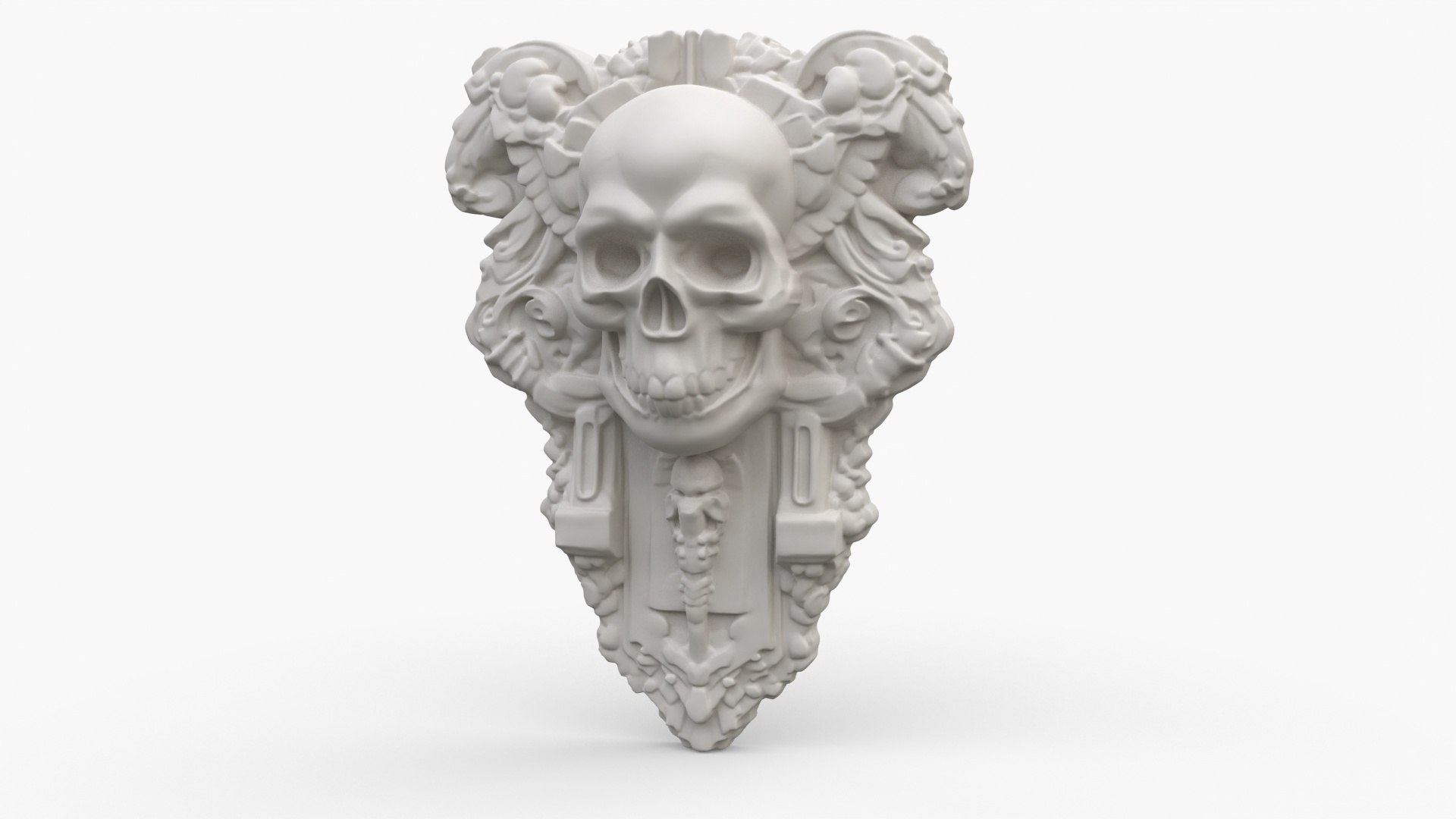Baroque Skull Carving 4 3D model - TurboSquid 2183398