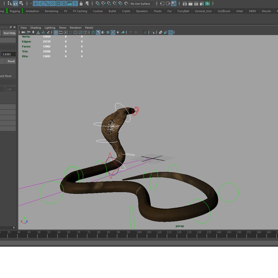 Realistic King Cobra Snake Obj