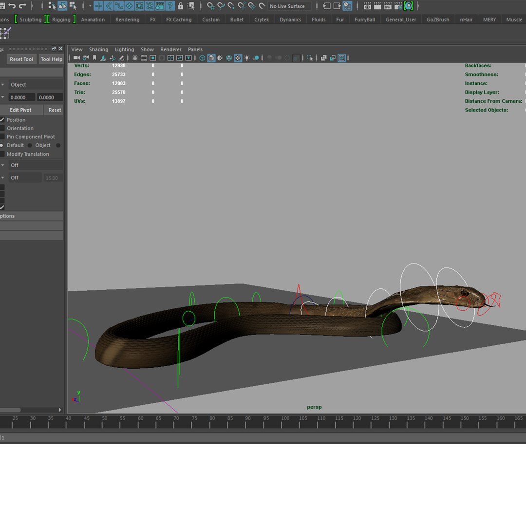 Realistic King Cobra Snake Obj
