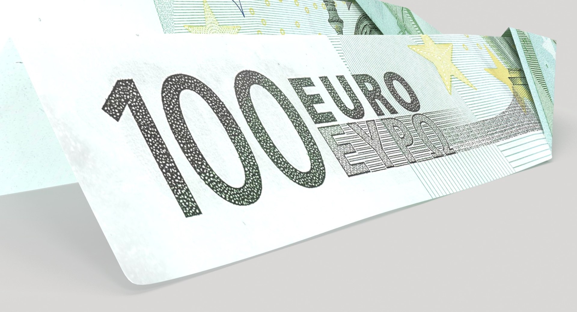 3d 100 Euro Bill Paper Plane Model