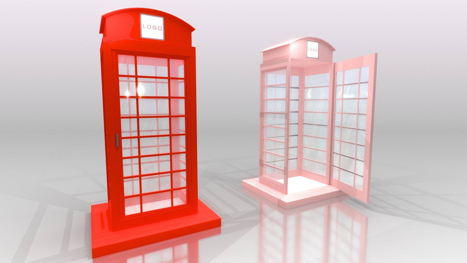 3D Model Red Phone Booth - TurboSquid 1699449