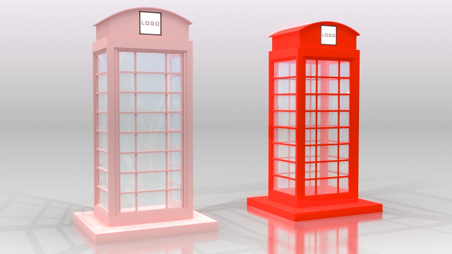 3D Model Red Phone Booth - TurboSquid 1699449