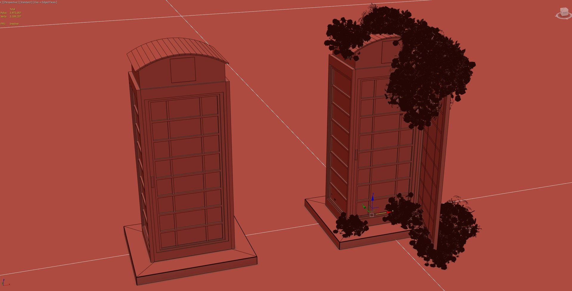 3D Model Red Phone Booth - TurboSquid 1699449