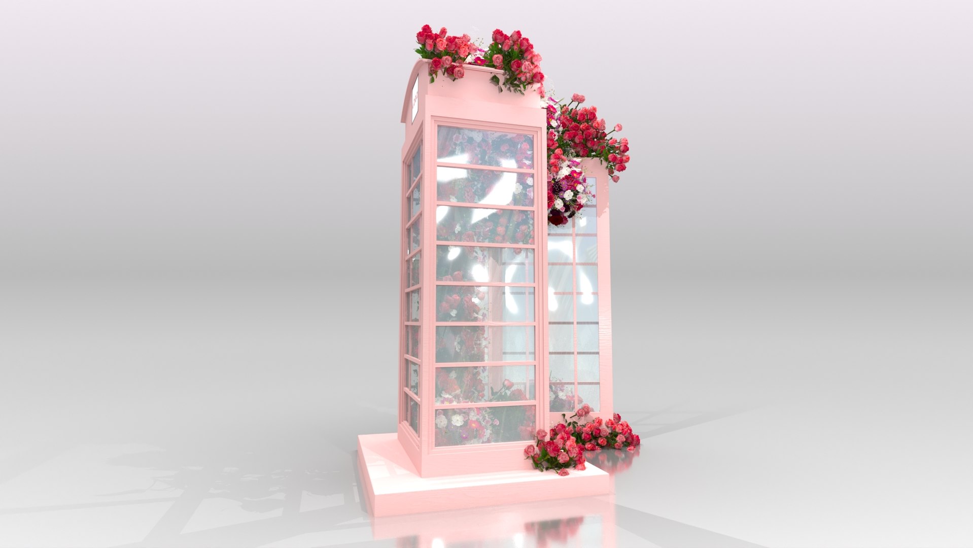 3D Model Red Phone Booth - TurboSquid 1699449
