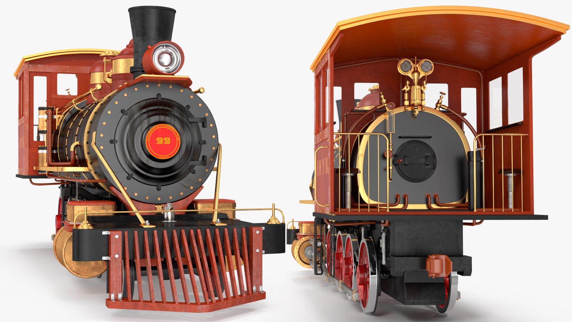 Steam Train And Freight Wagon 3D model - TurboSquid 2149868