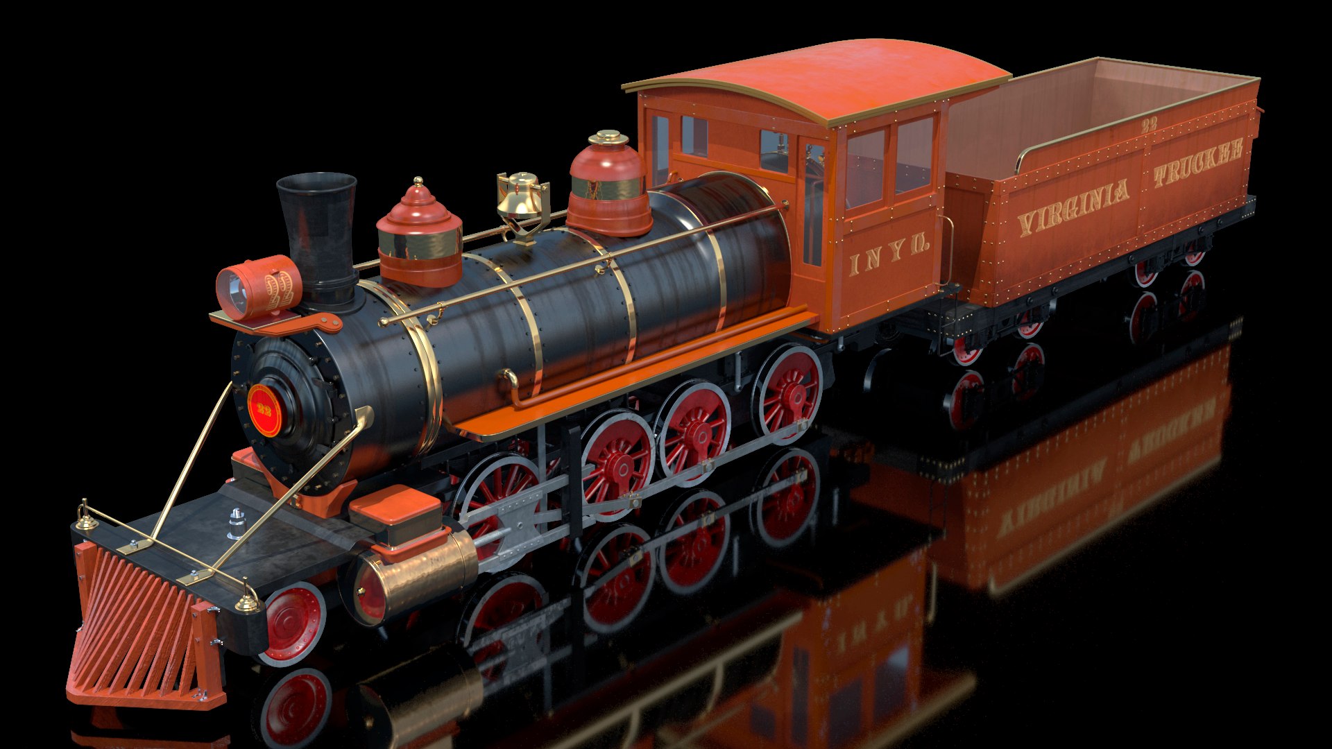 Steam Train And Freight Wagon 3D model - TurboSquid 2149868