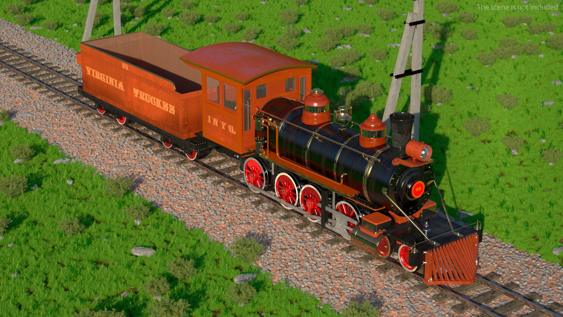 Steam Train And Freight Wagon 3D model - TurboSquid 2149868