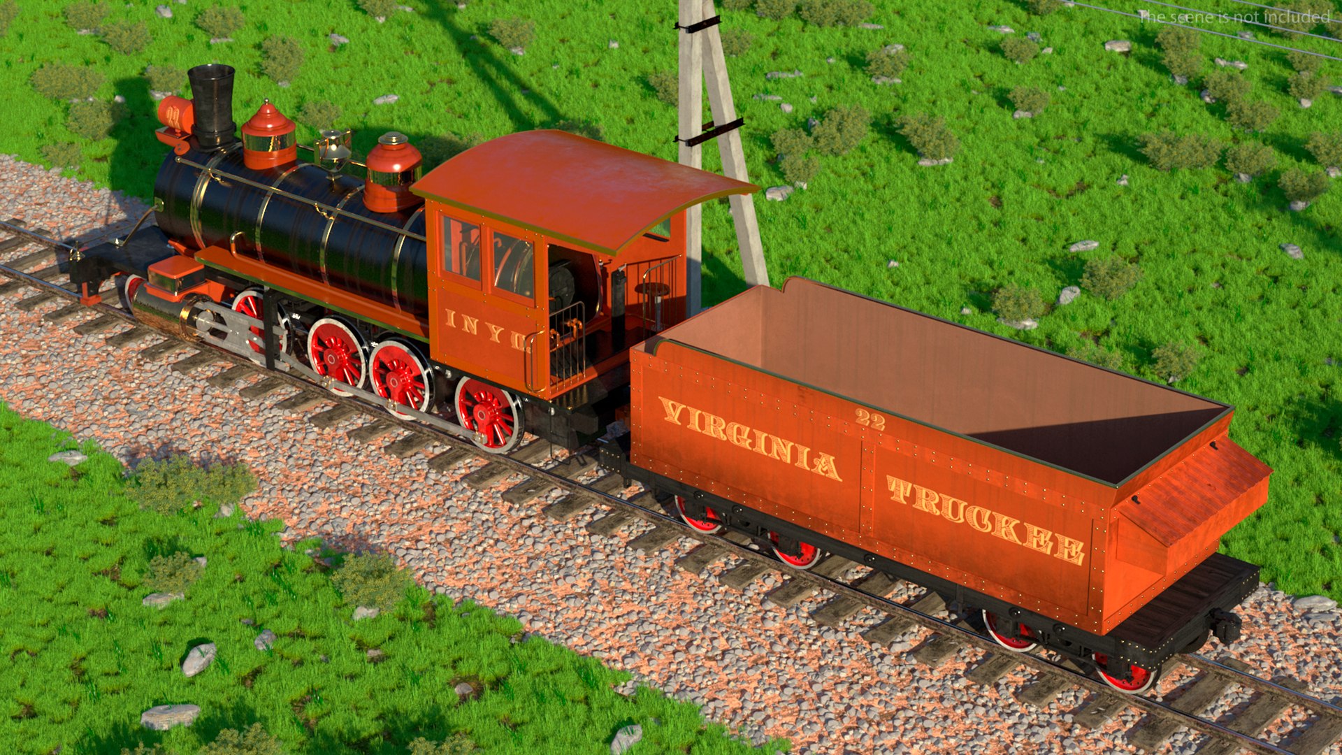 Steam Train And Freight Wagon 3D model - TurboSquid 2149868