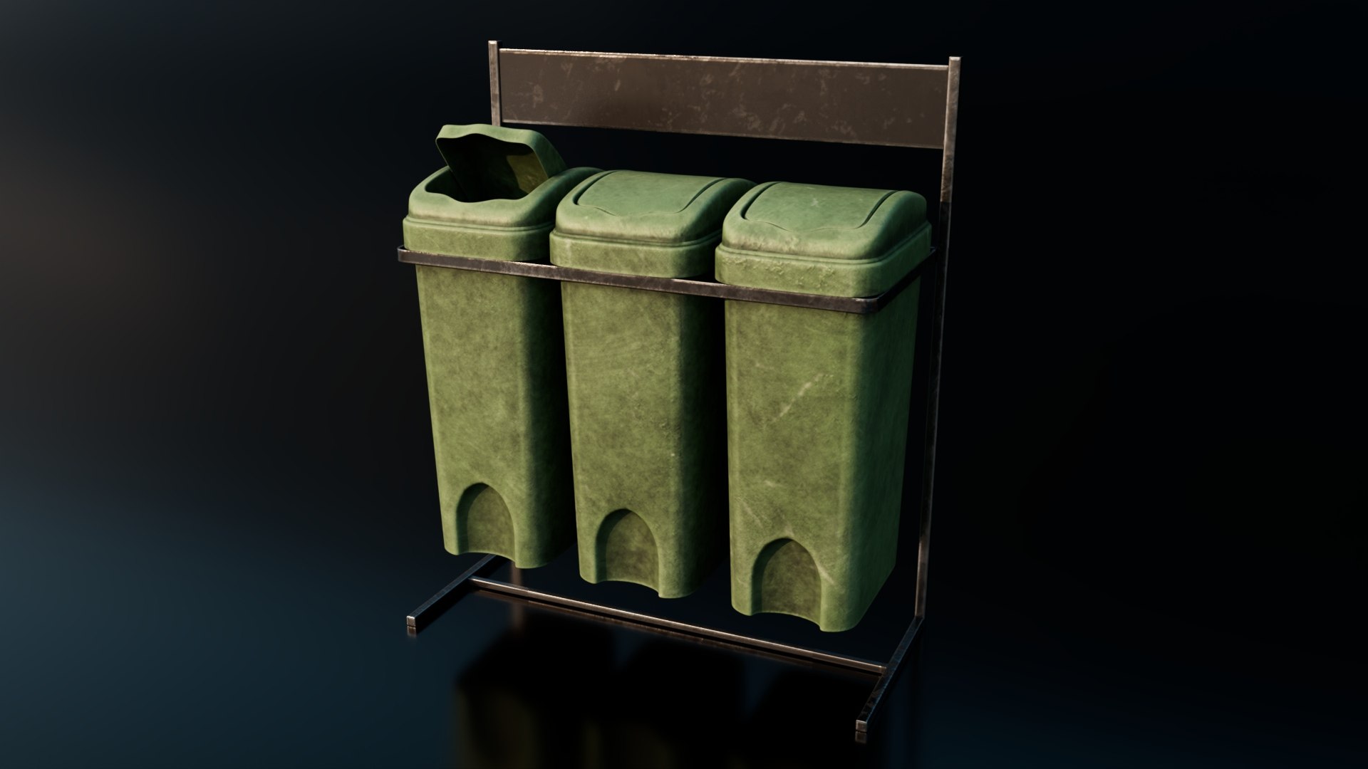 Street Trash Bin Kit 3D Model - TurboSquid 2258800