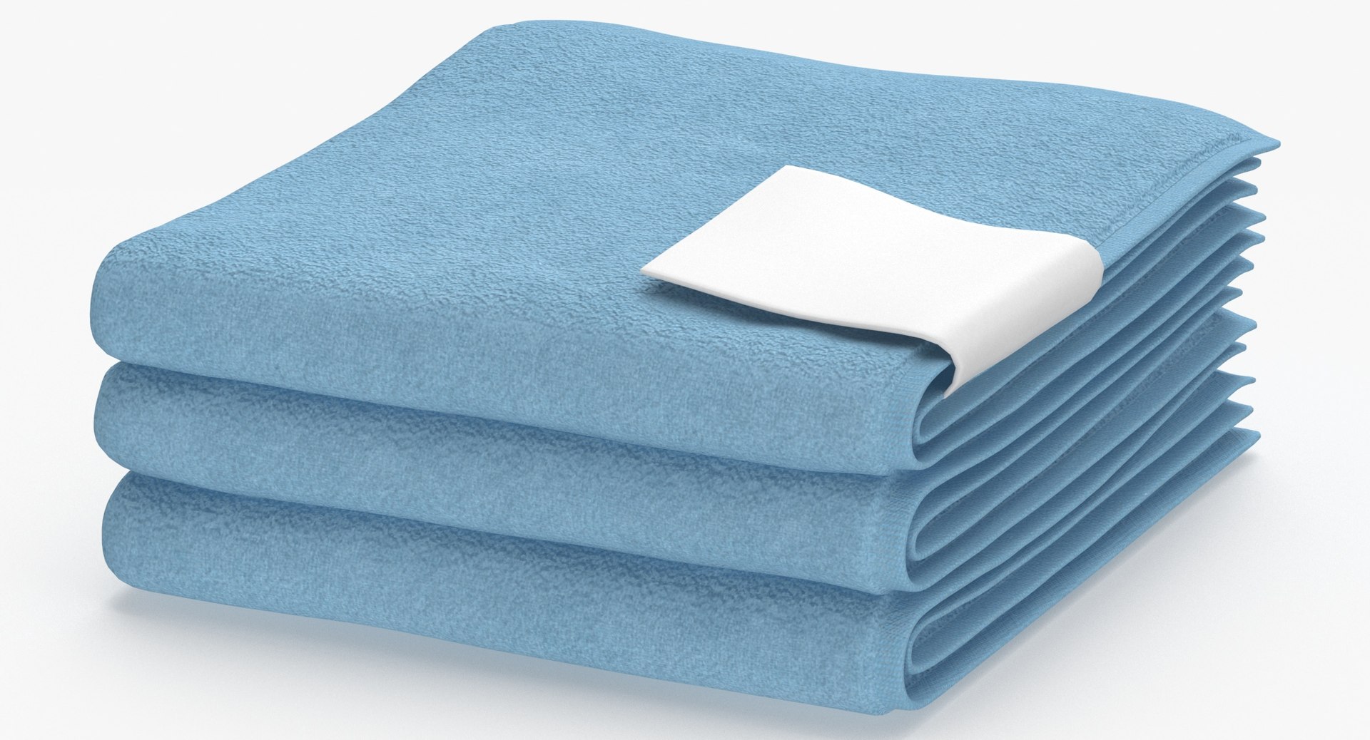 3D Folded Bath Towels Small 3 Pile White Blue and Gray model ...