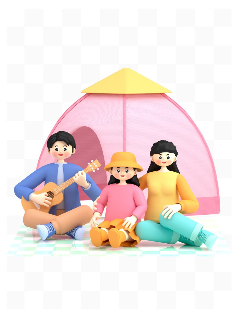 3D C4d Spring Tourism Characters Model - TurboSquid 2101772