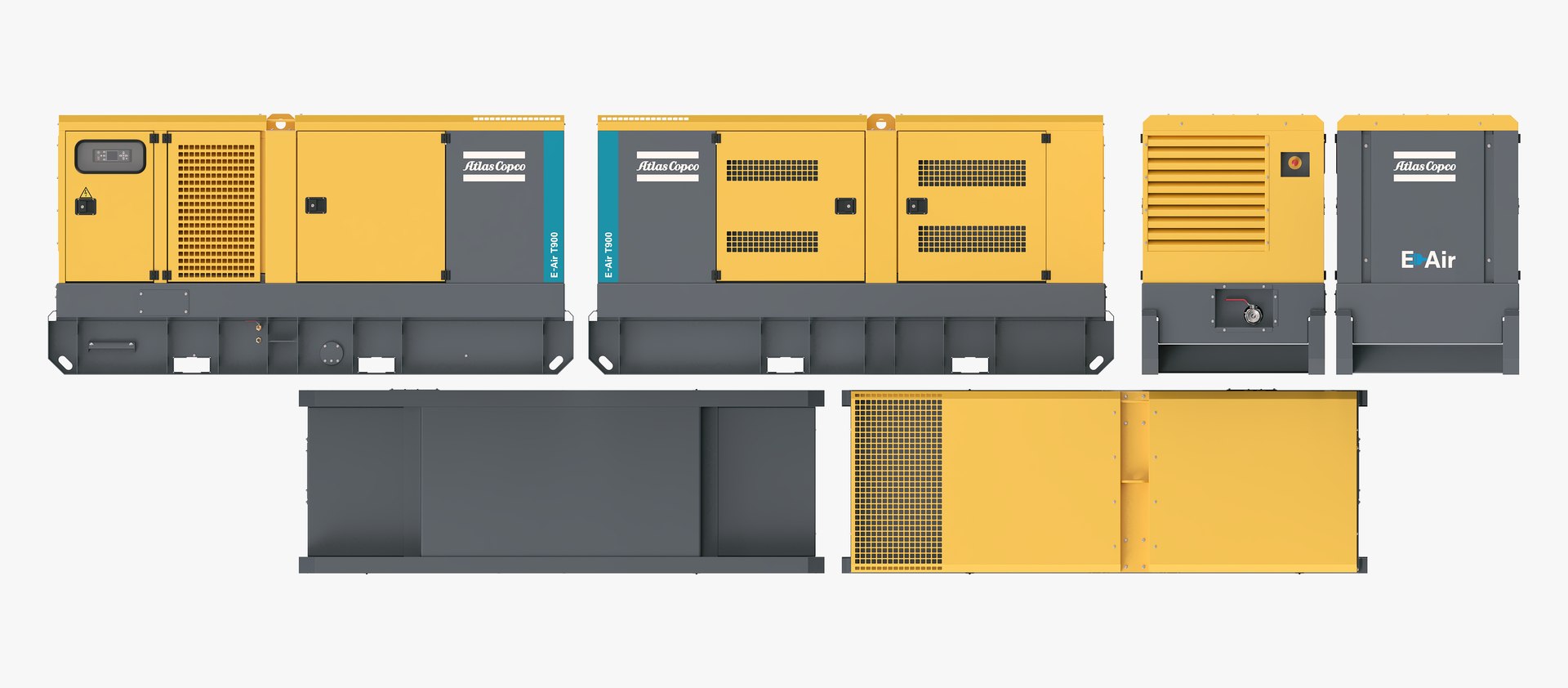 Atlas Copco Electric Fixed Speed Compressor - E-Air T900 Model ...