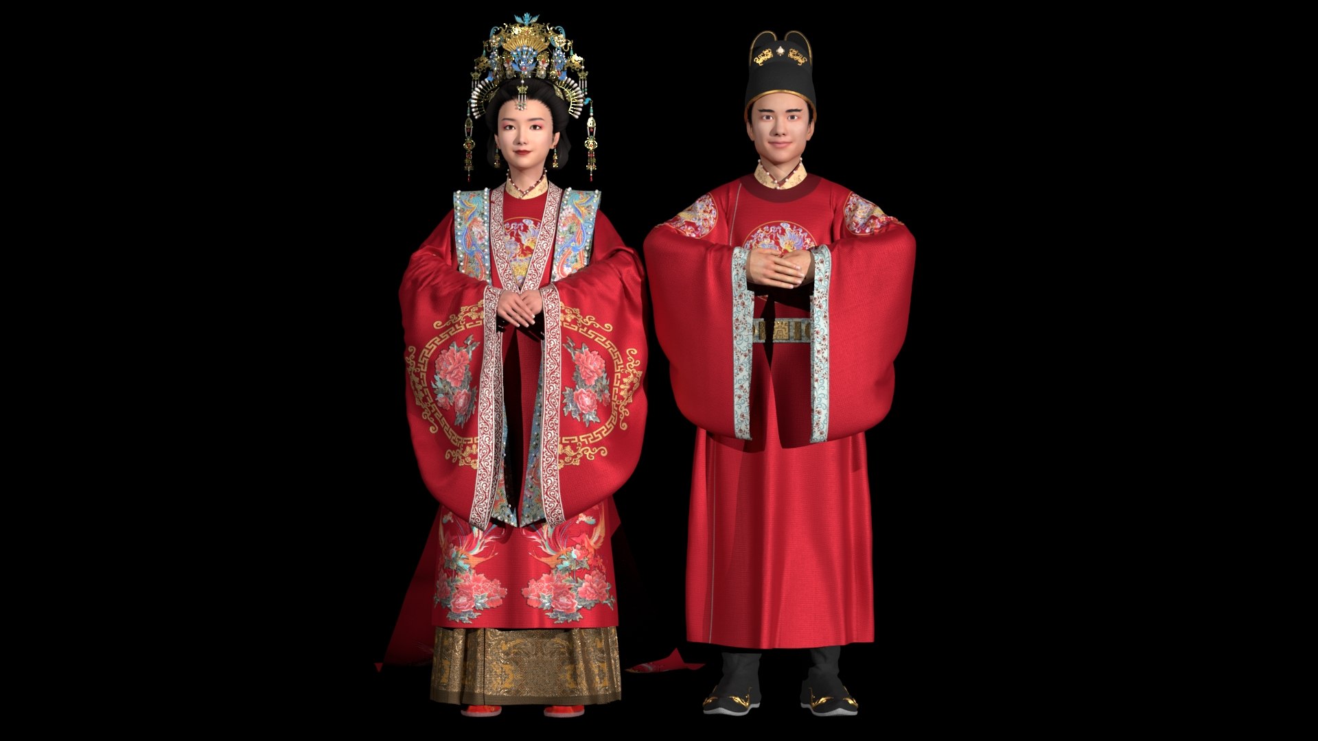 Traditional Chinese Wedding Attire Phoenix 3D Model - TurboSquid 2221331