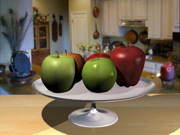 3d apples fruit model