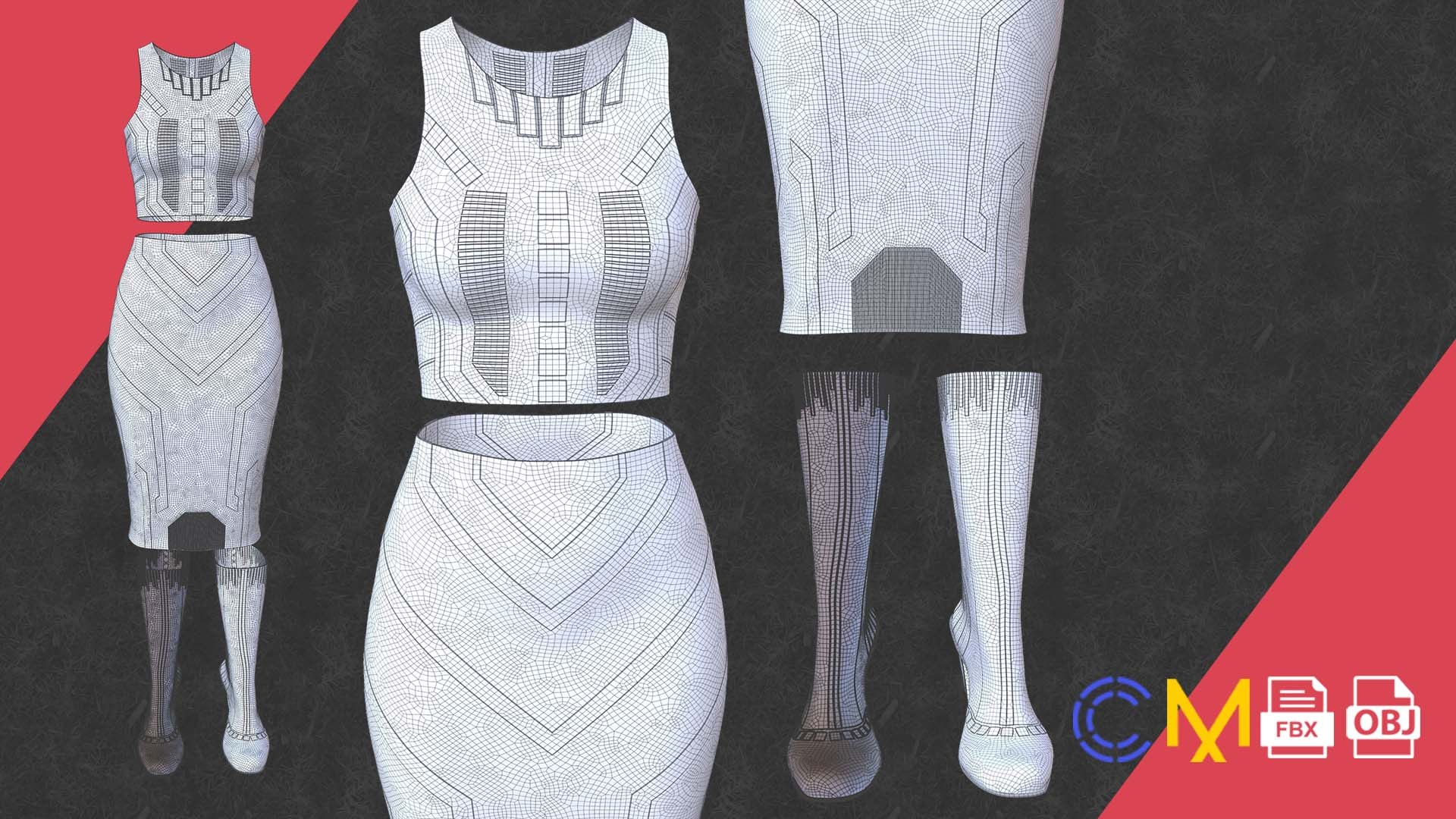 3D Outfit Female Marvelous Designer And Clo3d - TurboSquid 1897600