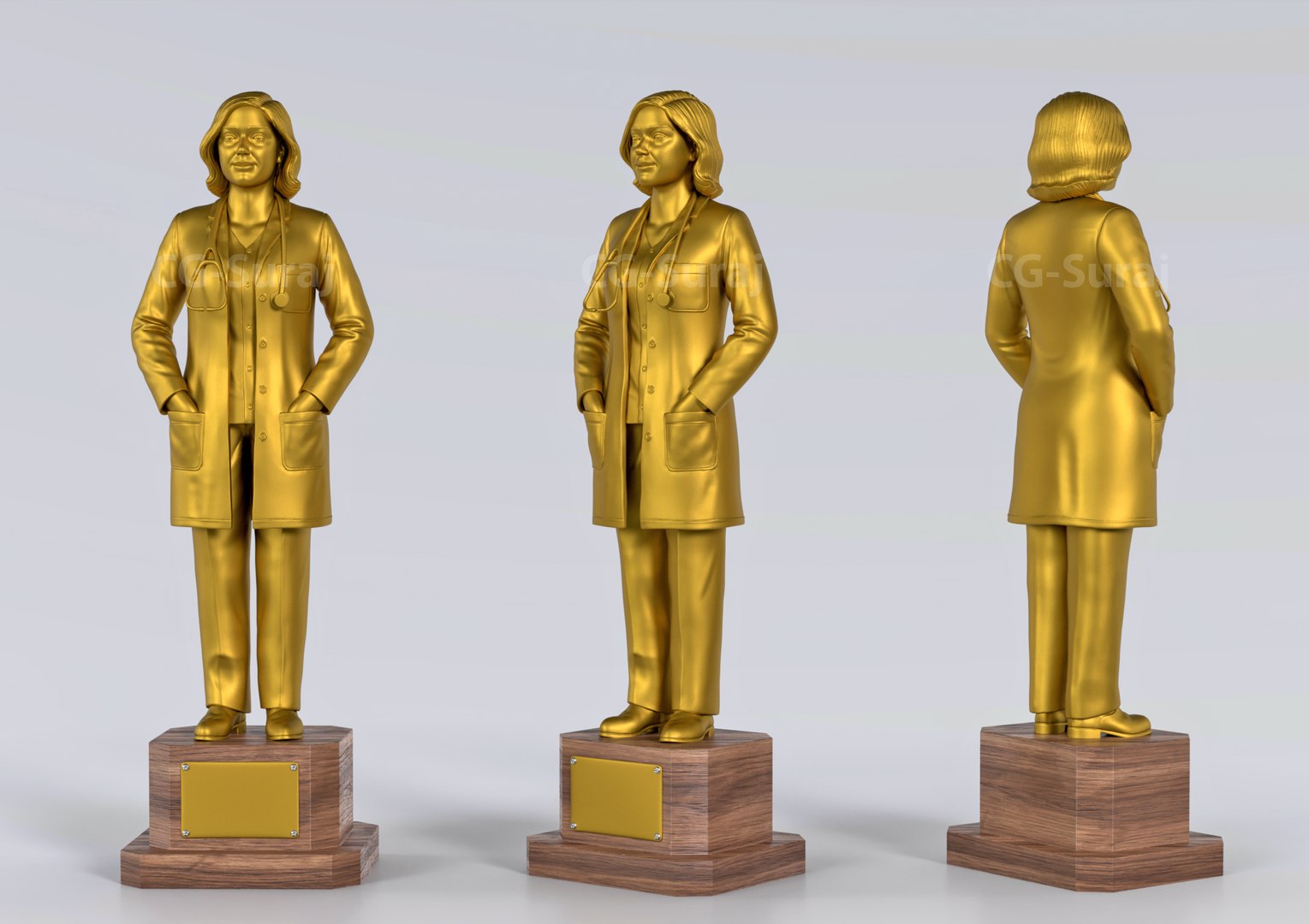 3D Female Doctor Trophy Model - TurboSquid 2417423