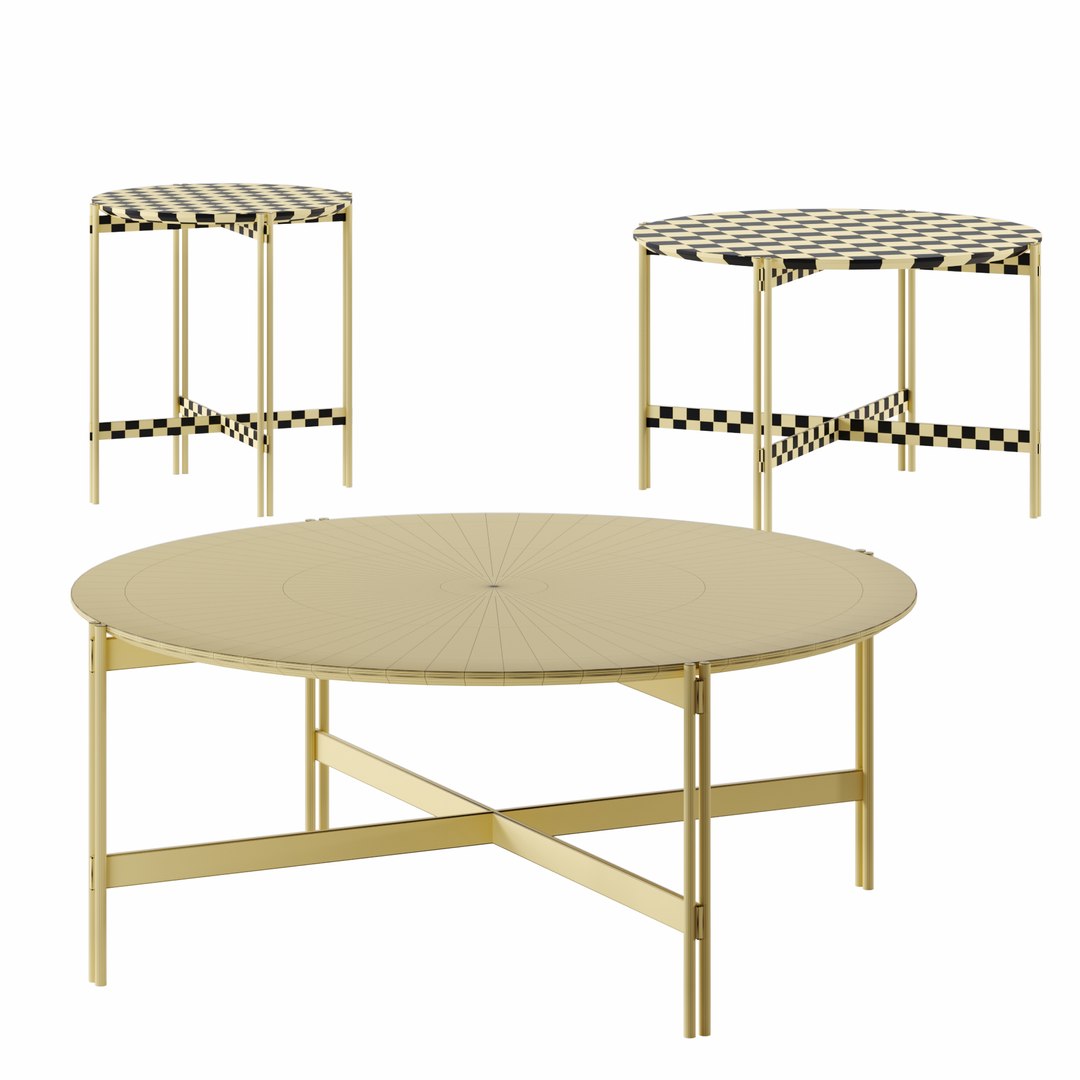 Duo Table Set Model - TurboSquid 2284533