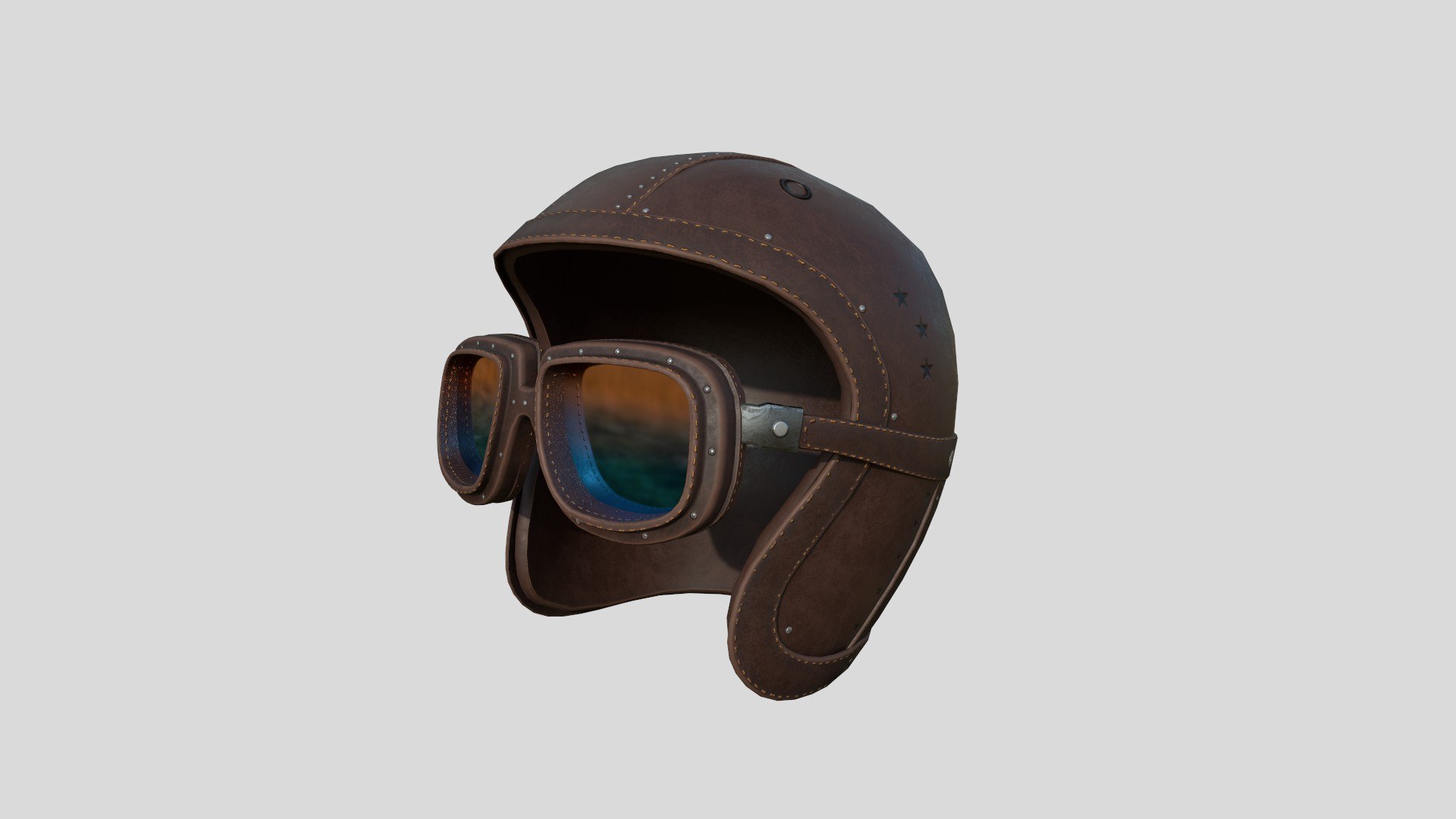 3D Biker Classic Helmet 02 Leather - Character Design Fashion model ...