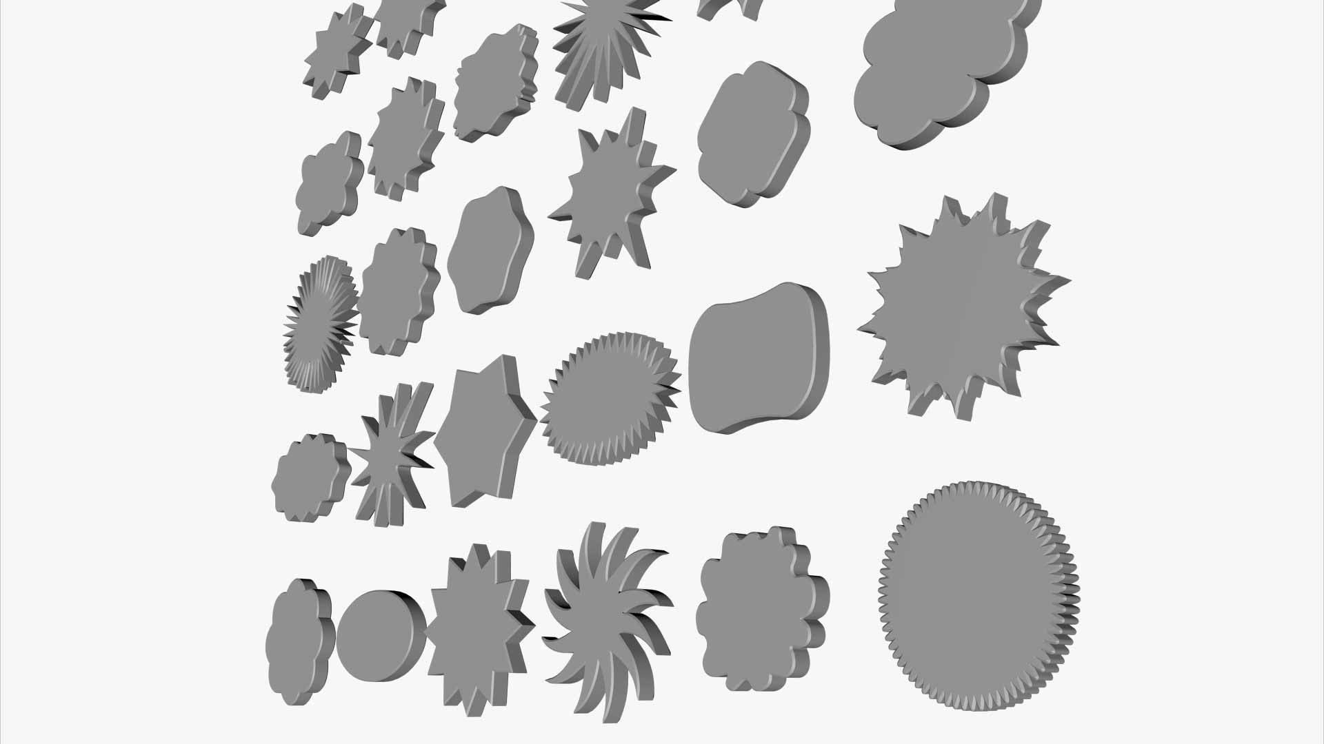 3D Model STICKY STARS BADGE PACK - TurboSquid 2079837