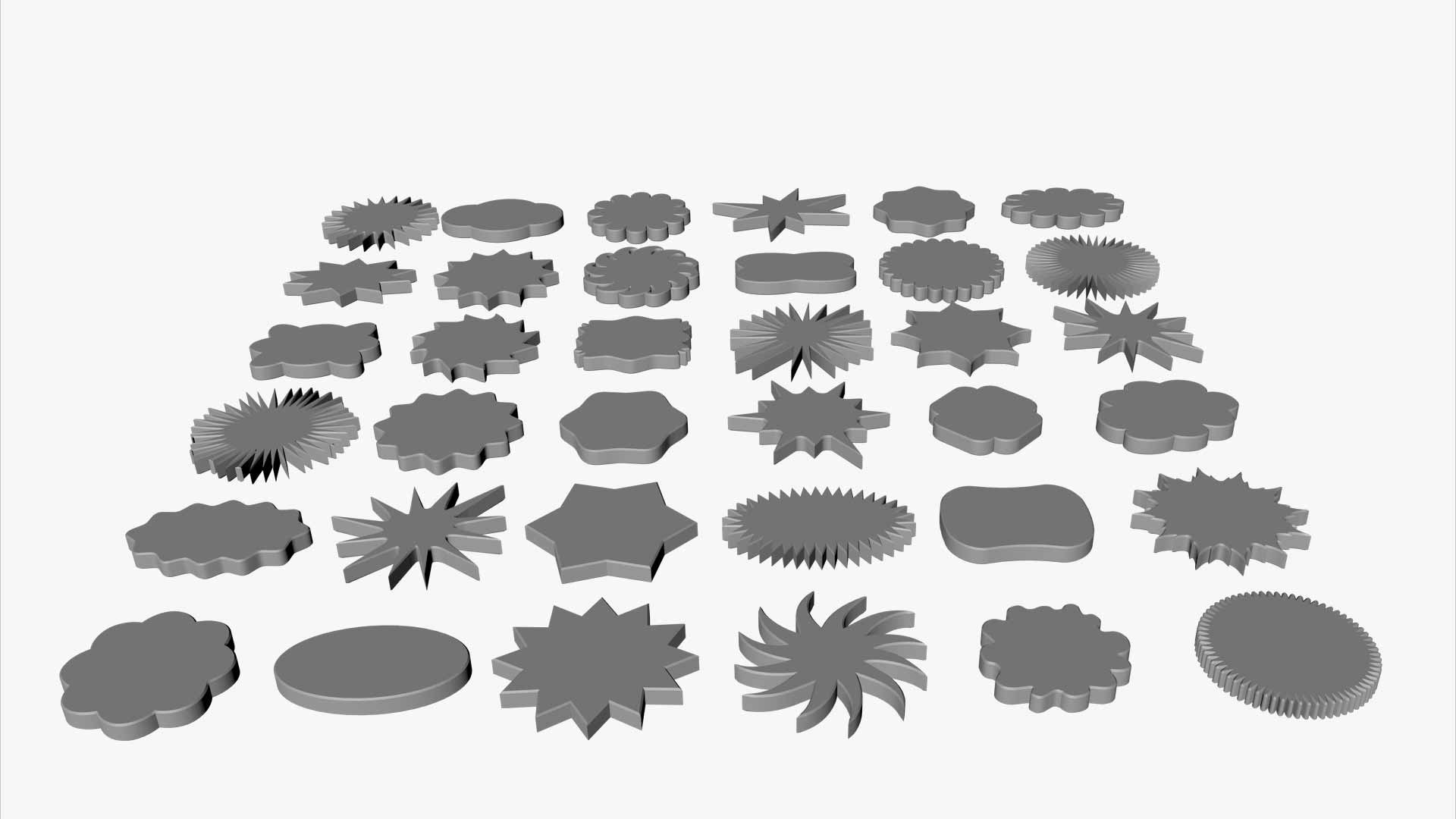 3D Model STICKY STARS BADGE PACK - TurboSquid 2079837