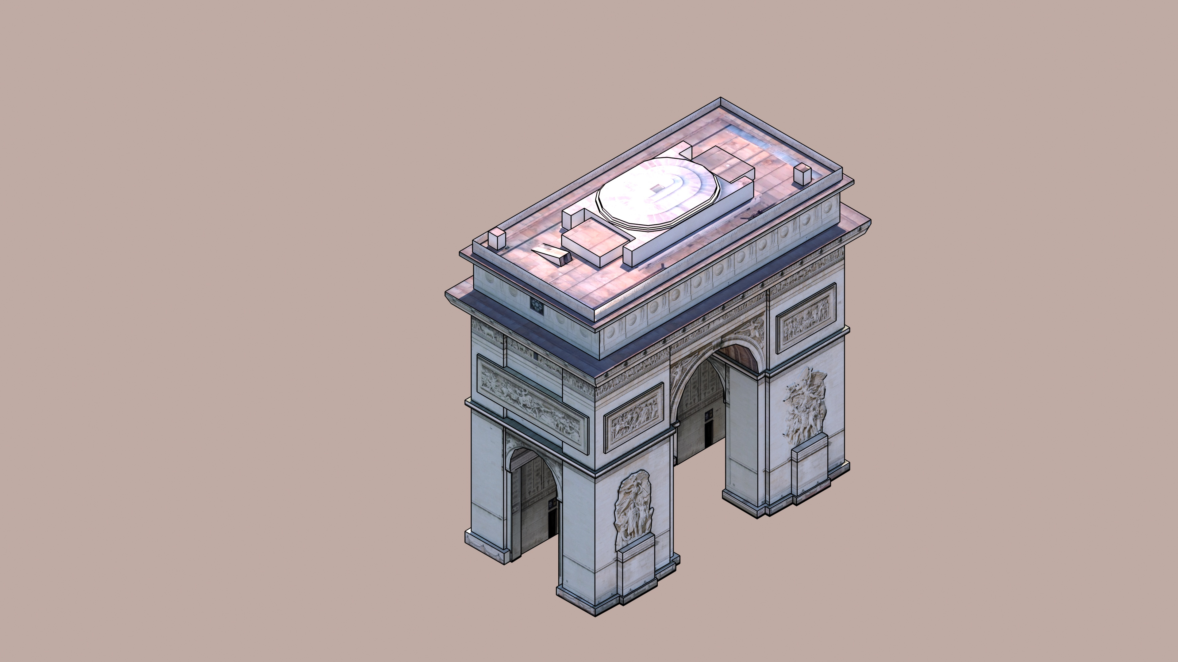 Modello 3D Arco di Trionfo gratuito - TurboSquid 1912286