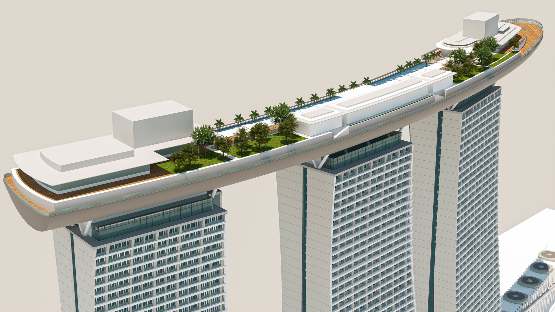 3D Model MARINA BAY SANDS SINGAPORE - TurboSquid 2297114