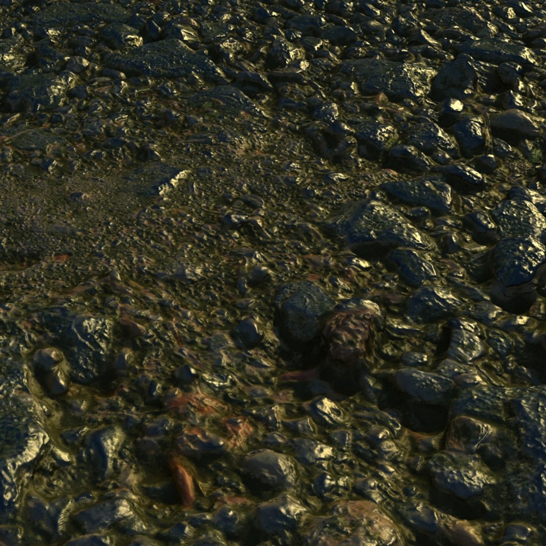 3d mud muddy rocky model