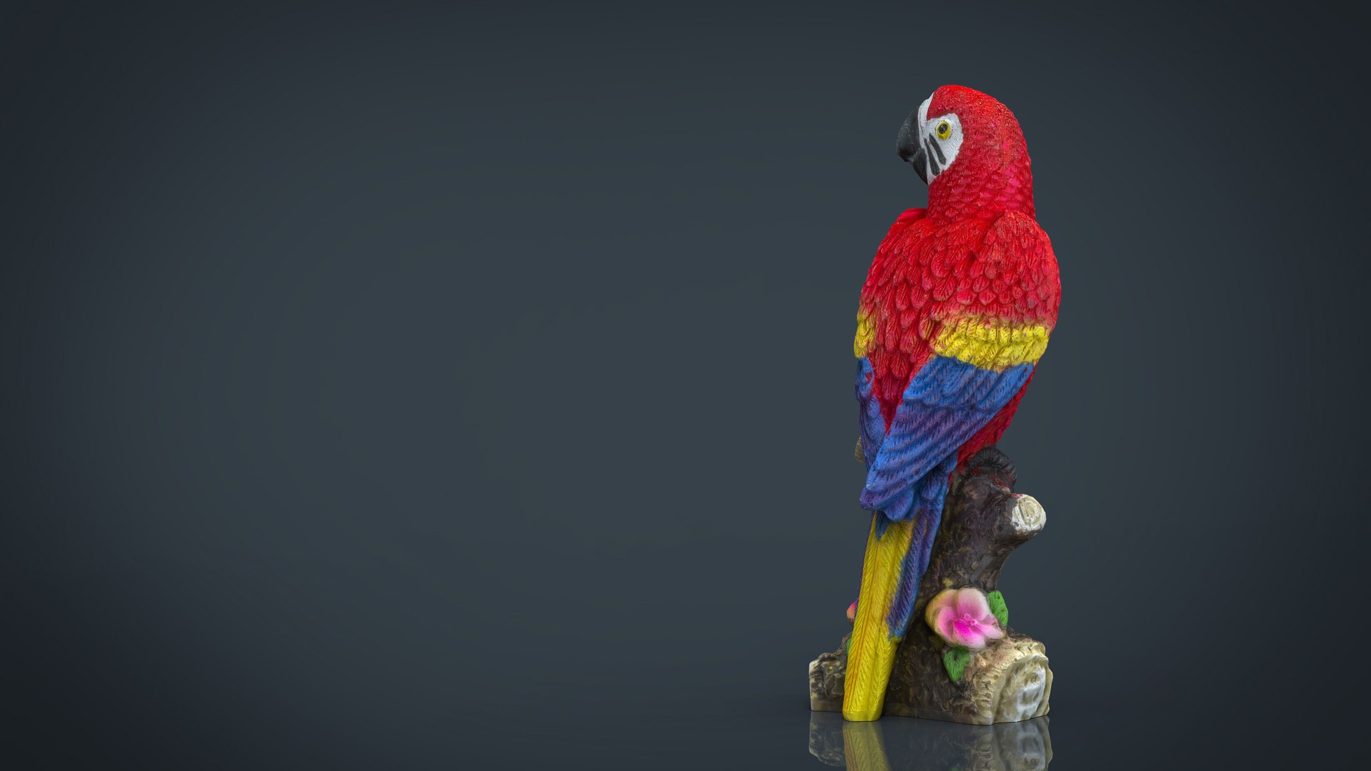 3d Obj Red Parrot