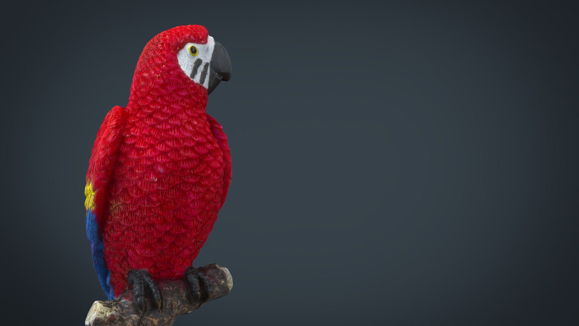 3d Obj Red Parrot