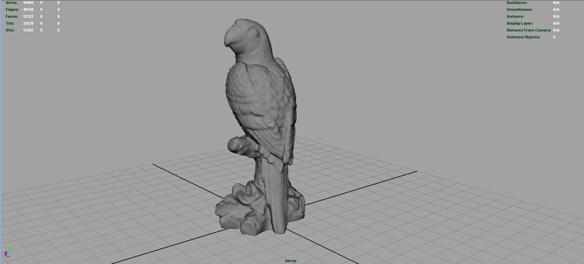 3d Obj Red Parrot
