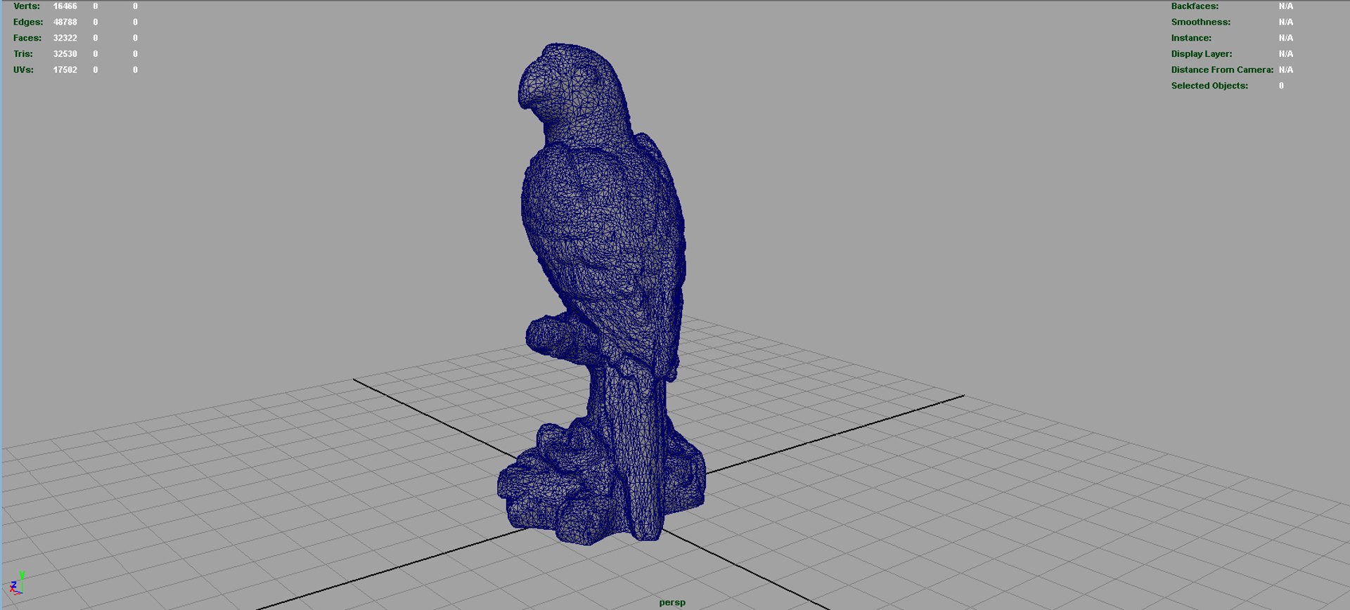 3d Obj Red Parrot