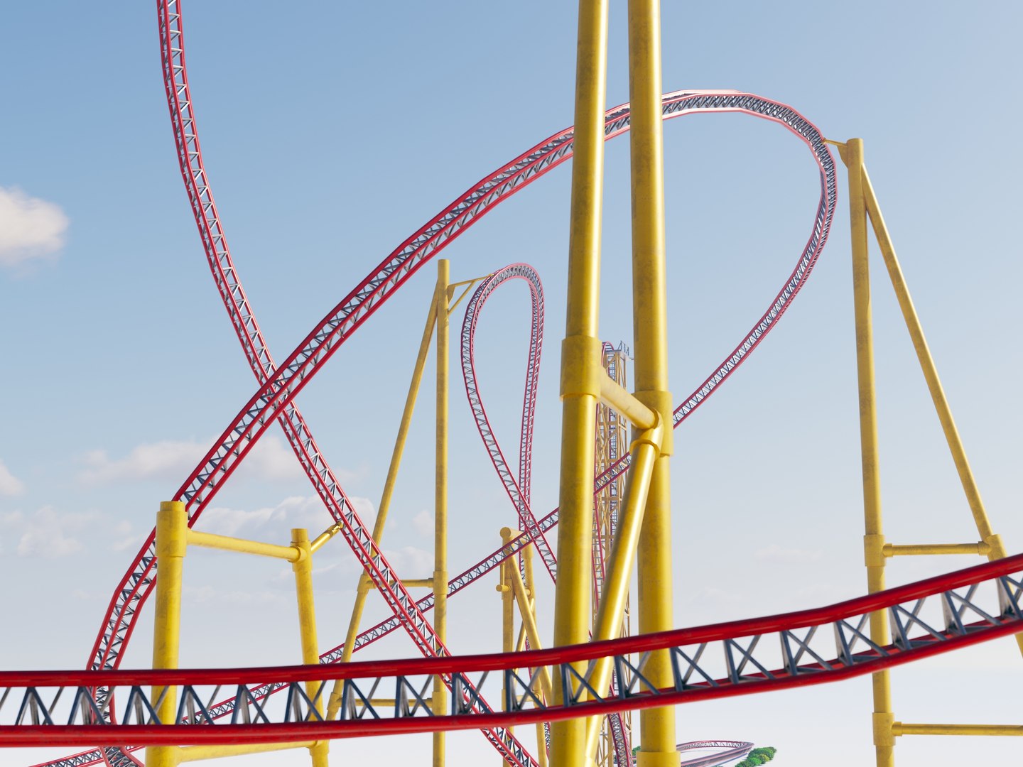 3D Model Modern Roller Coaster Track - TurboSquid 2156618