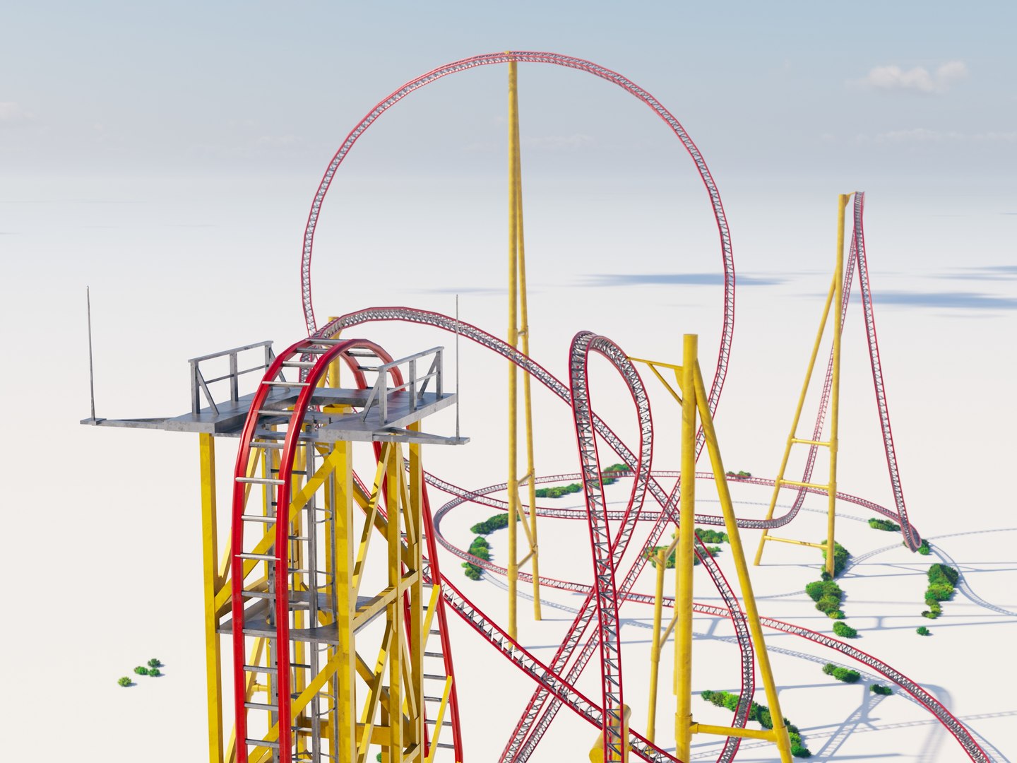 3D Model Modern Roller Coaster Track - TurboSquid 2156618