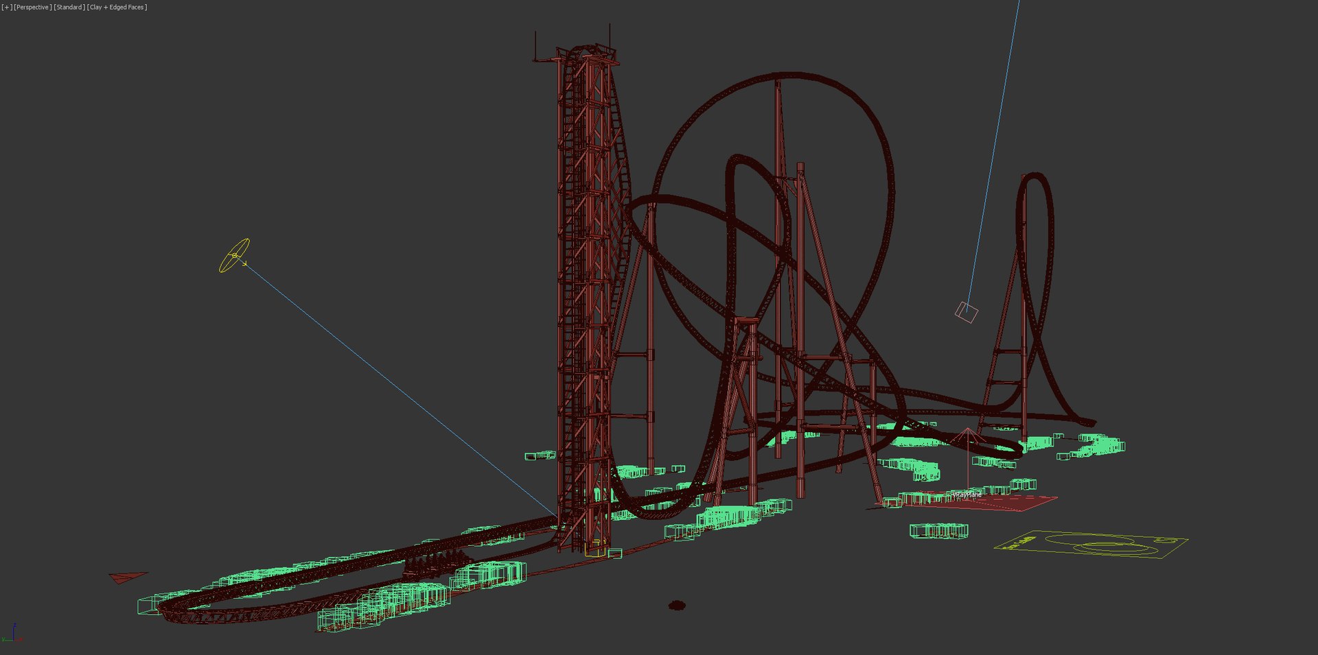 3D Model Modern Roller Coaster Track - TurboSquid 2156618