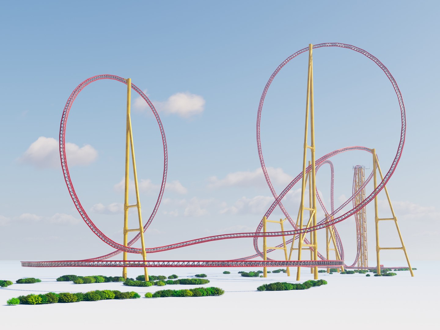 3D Model Modern Roller Coaster Track - TurboSquid 2156618