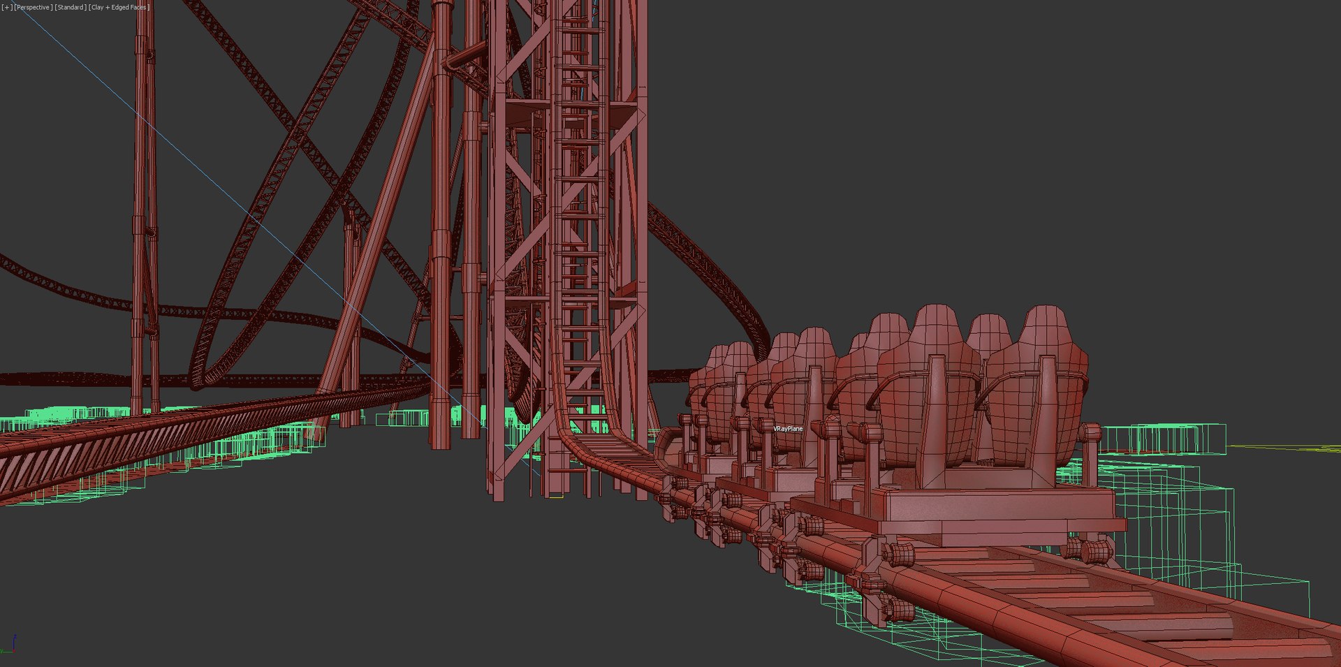 3D Model Modern Roller Coaster Track - TurboSquid 2156618