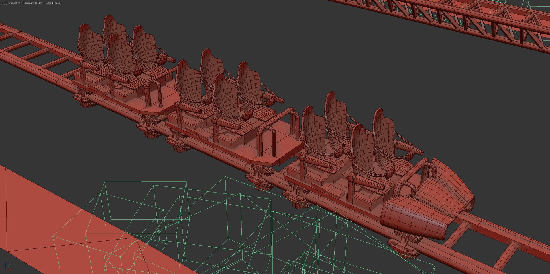 3D Model Modern Roller Coaster Track - TurboSquid 2156618