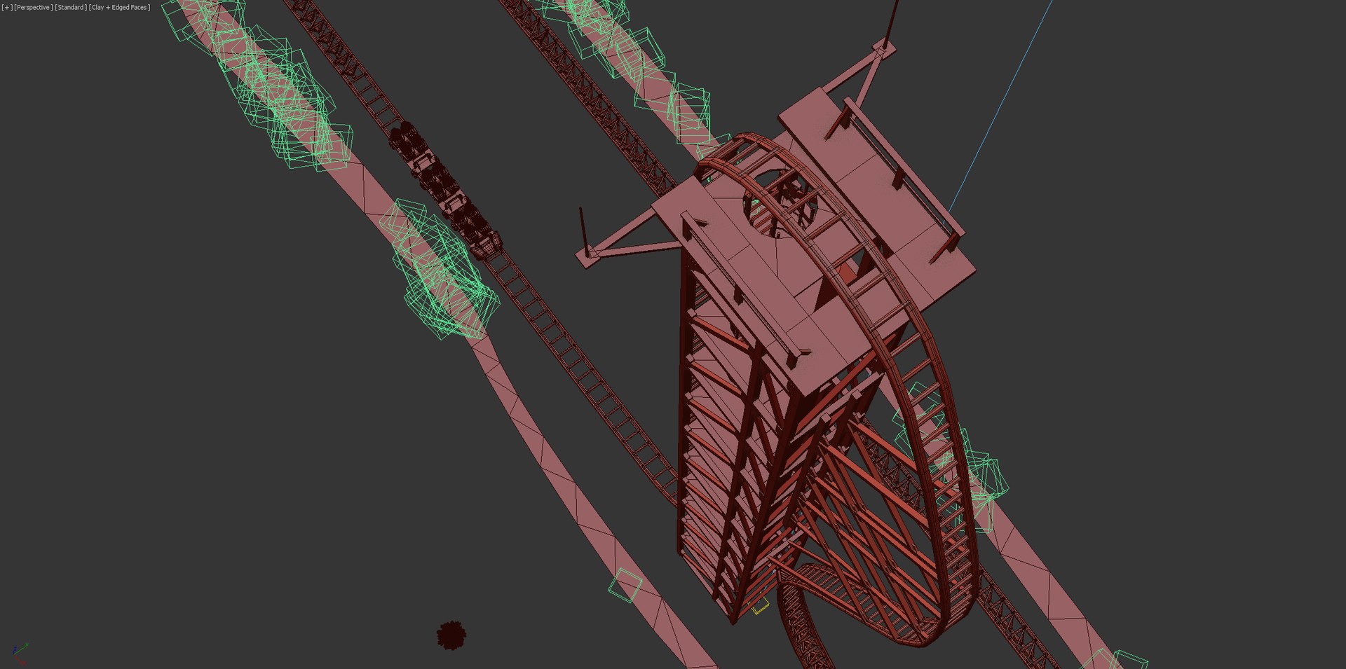 3D Model Modern Roller Coaster Track - TurboSquid 2156618